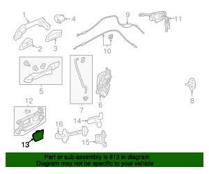 72161-T2A-A01ZA - Handle, Inside Cap 2013-2017 Honda Accord | Honda ...