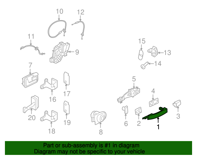 2005-2016 Land Rover Handle, Outside LR020632 | LandRoverParamusParts