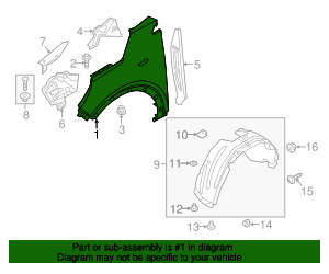 66311-C5000 - Fender 2016-2020 Kia Sorento | Kia.Parts Store