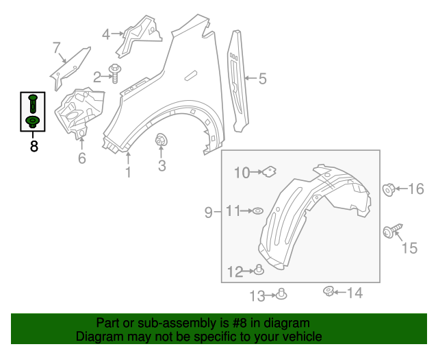 86155-2H100 - Cowl Grille Retainer 2008-2023 Kia | Kia.Parts Store