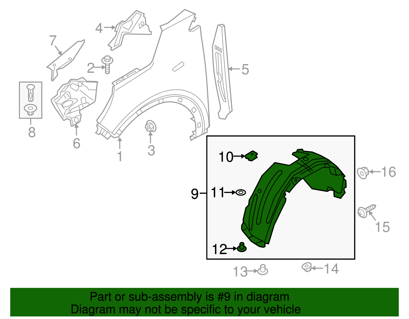 86810-C6500 - Fender Liner 2019-2020 Kia Sorento | Kia.Parts