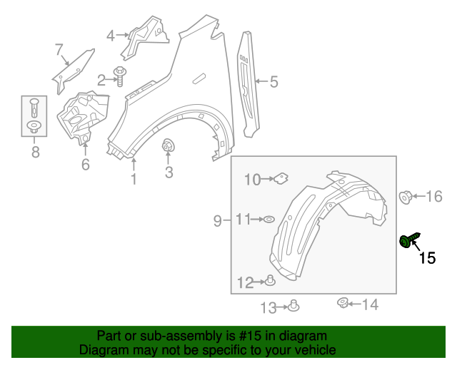 2012-2020 Hyundai Fender Liner Screw 12493-06207-E | OEPartsQuick