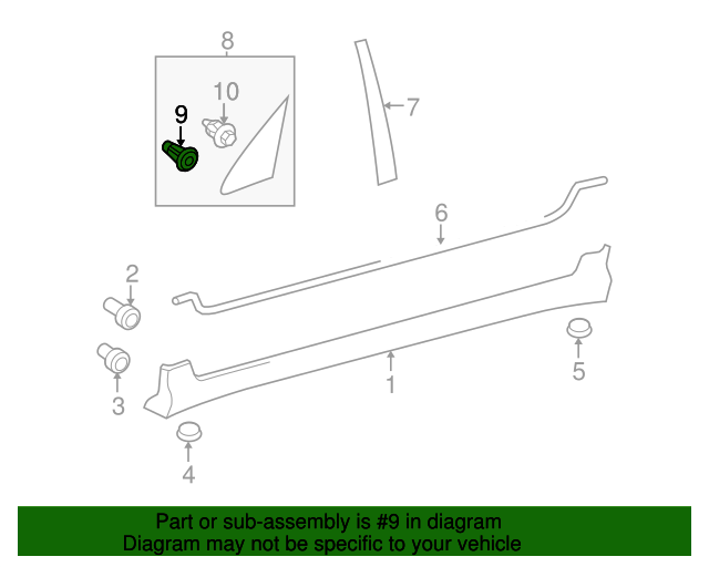 Corner Molding Cap - Toyota (67772-95J03)