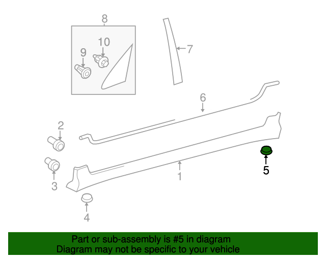 Rocker Molding Retainer - Toyota (76924-02010)