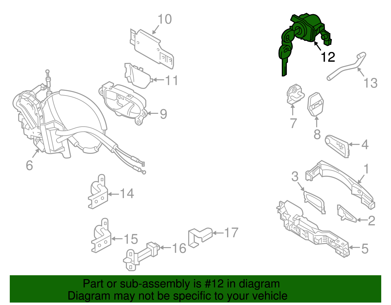 2008-2020 Infiniti Lock Cylinder H0601-1BA0A | Infiniti OEM Parts Online