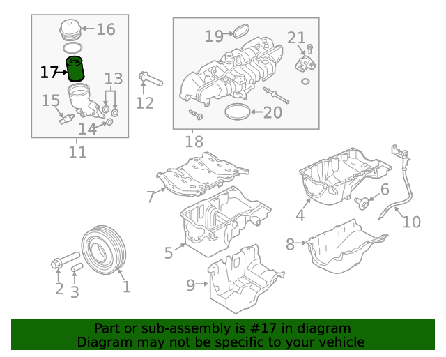 2017-2023 Jaguar Engine Oil Filter Element JDE37128 | JaguarParts.com