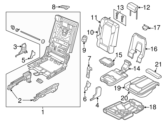 2017-2019 Audi Q7 Seat Frame 4M0-883-109-E-JS1 | OEM Parts Online