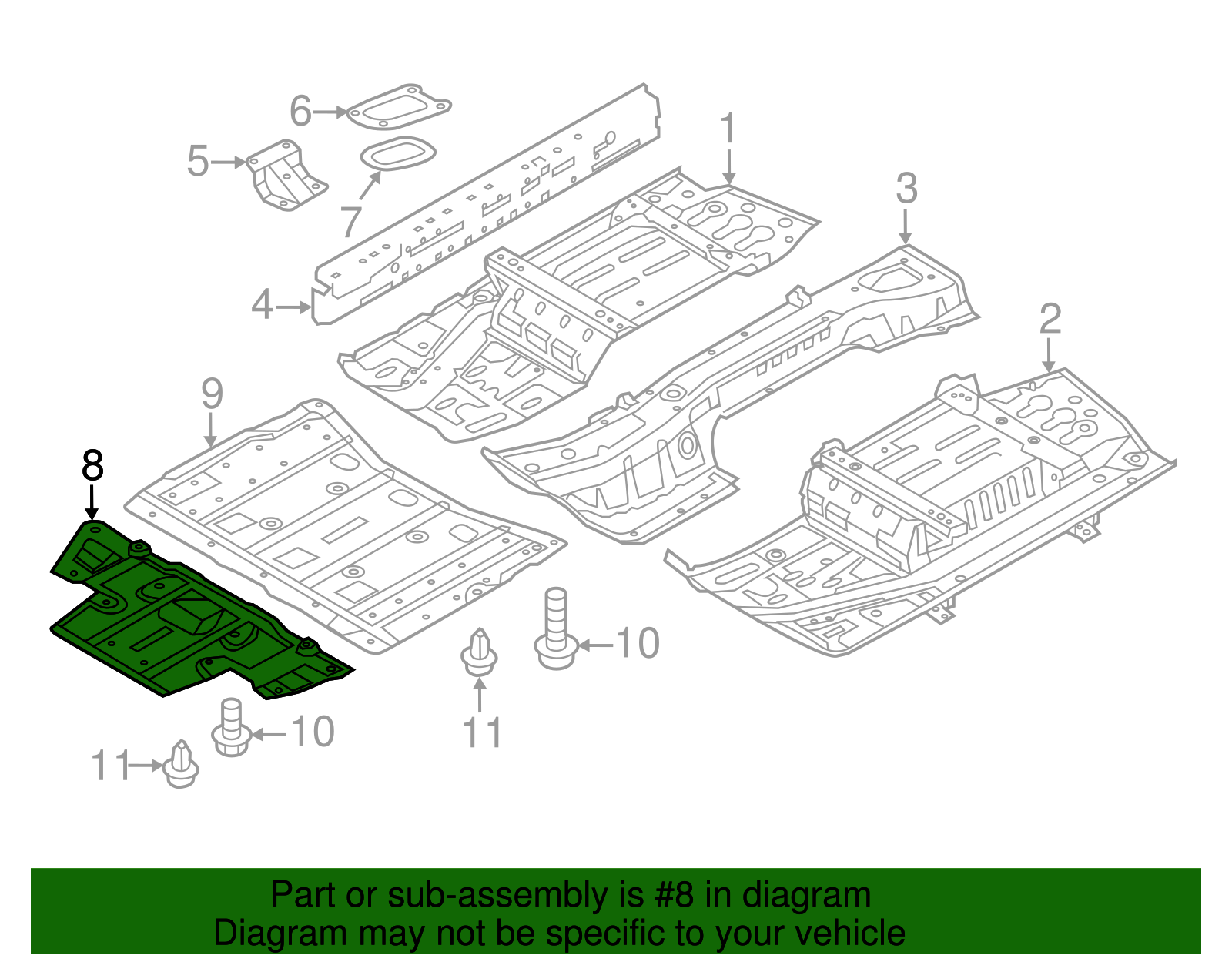 2013-2017 Nissan LEAF Floor Pan Splash Shield 74811-3NF0A ...