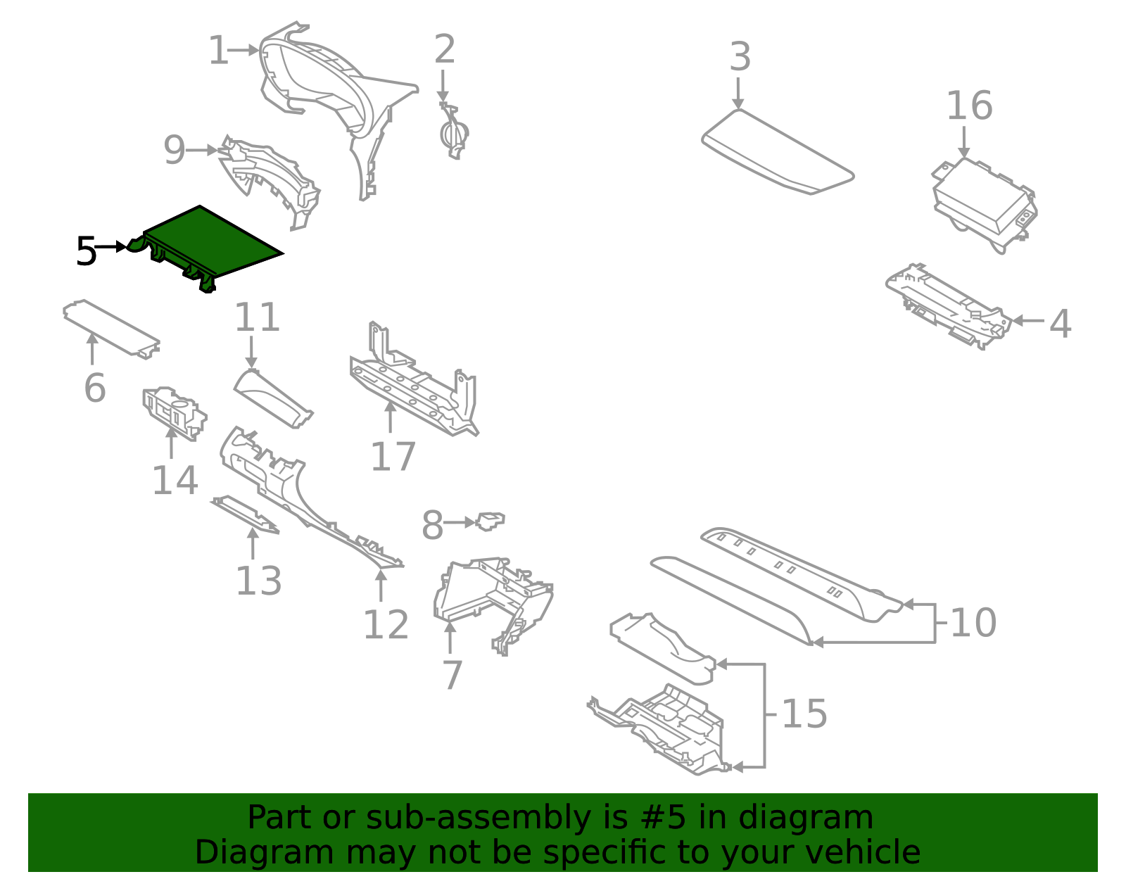 2018-2024 Subaru Center Cover 66241FL000 | Subaru Online Parts