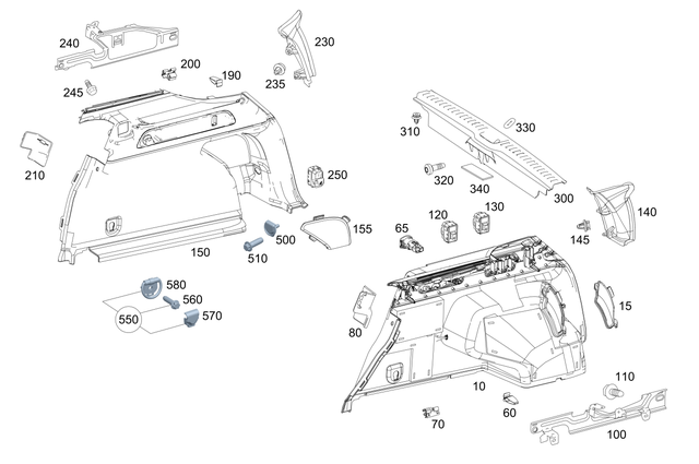 2016-2022 Mercedes-Benz D-Pillar Cover 253-690-78-03 | MB OEM Parts