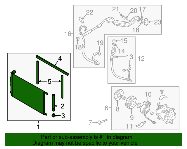 2019-2020 Hyundai Elantra A/C Condenser 97606-M6000 | QuirkParts