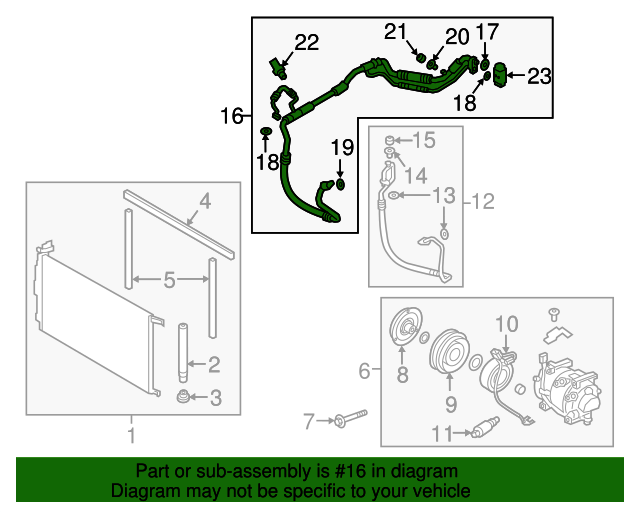 2016-2018 Hyundai Elantra A/C Refrigerant Suction Hose 97775-F2100 ...