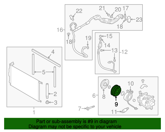 2011-2020 Hyundai A/C Compressor Clutch Pulley 97643-3X100 | OEM Parts ...