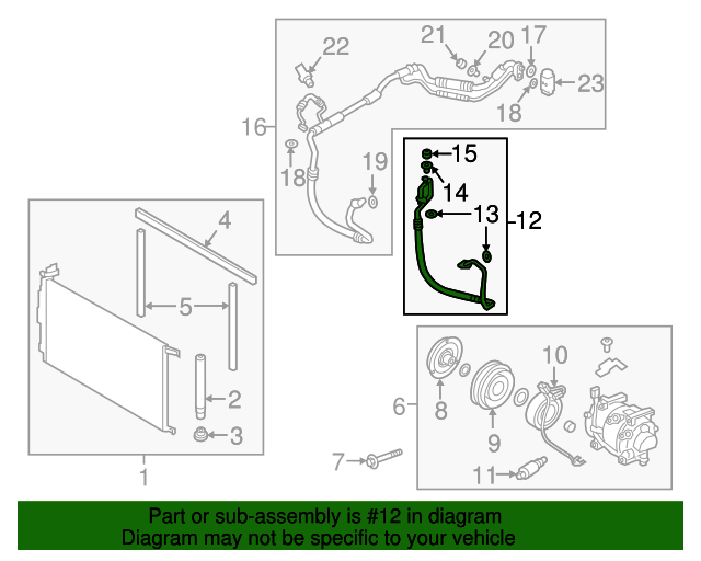 2016-2018 Hyundai Elantra A/C Refrigerant Discharge Hose 97762-F2100 ...