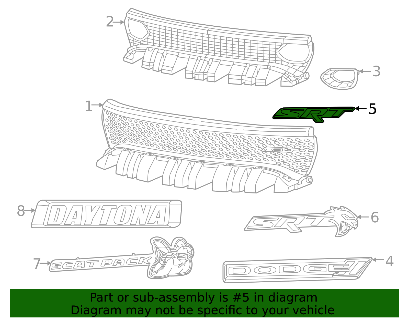 2015-2018 Dodge Charger Nameplate 68225698AA | Mopar Parts Canada