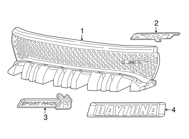 2015-2021 Dodge Charger Upper Grille 68223889AC | TascaParts.com