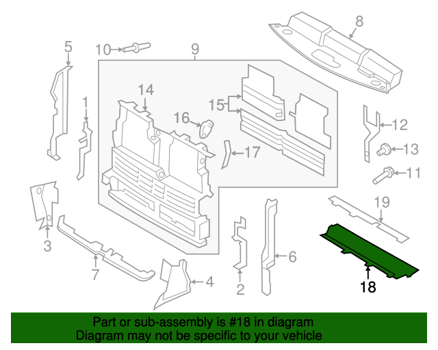 2015-2018 Ford Edge Lower Air Guide FT4Z-8327-A | Varsity Ford
