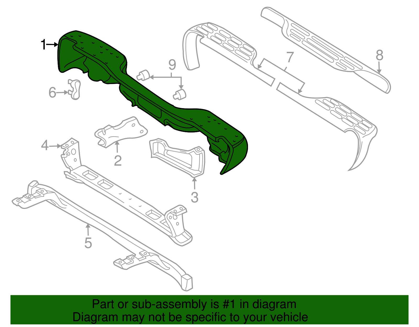 1999-2006 GM Chrome Rear Bumper Impact Bar 19121286 | NewGMParts.com