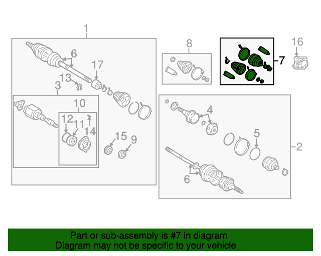 1994-2006 Toyota Cv Joint Boot Kit 04438-42201 | Toyota Parts Center