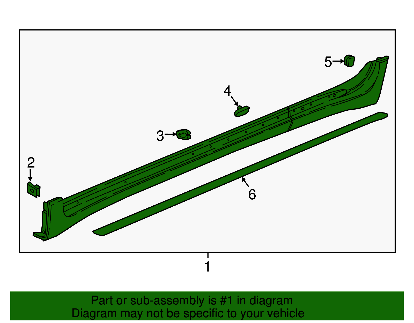 2018-2024 Chevrolet Black Passenger Side Rocker Panel Molding 84359271 ...