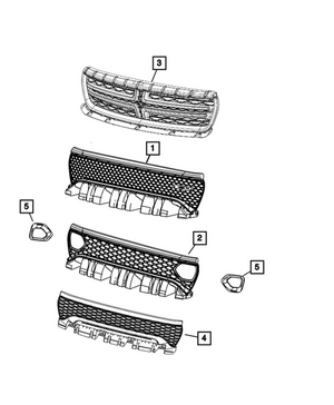 68417502AA - Radiator Grille 2019-2023 Dodge Charger | Mopar Factory Parts