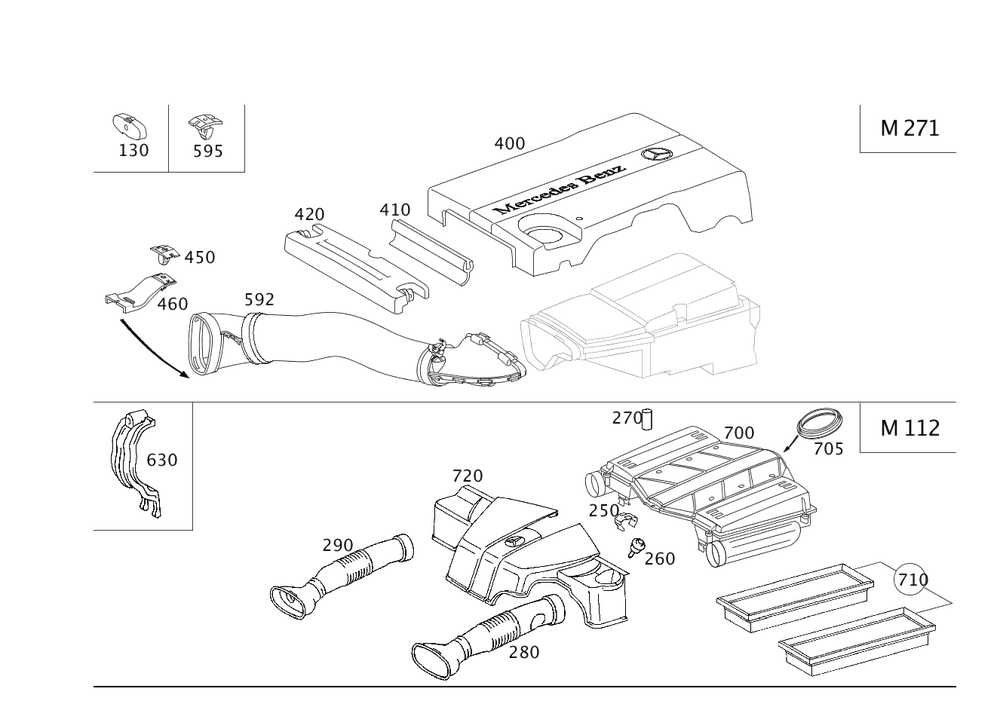 Genuine Cover Hood for 2003-2005 Mercedes-Benz C230 Part# 271-010-08-67 ...