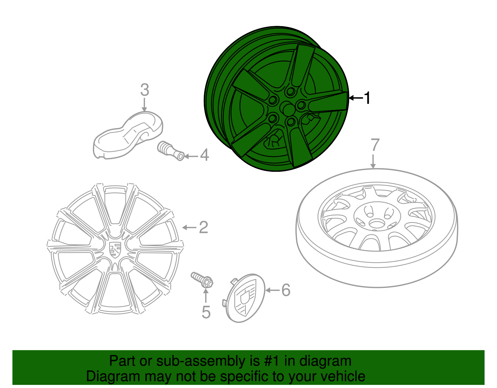 2017-2024 Porsche Wheel 982-601-025-B-88Z | OEM Parts Online