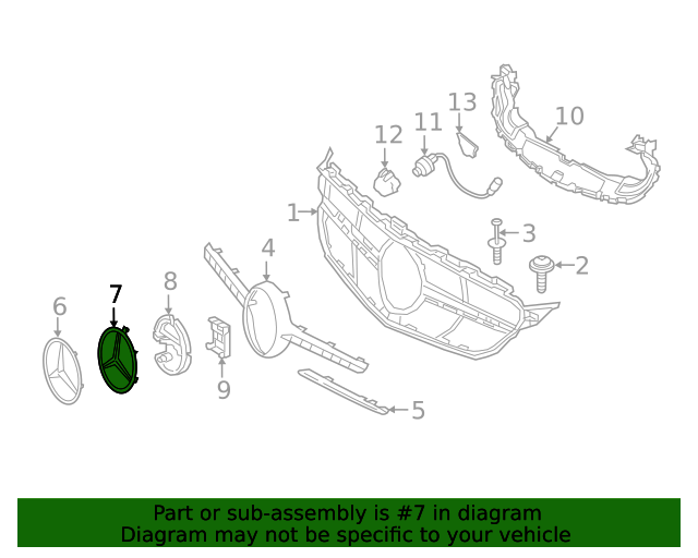 Genuine OEM Emblem Base | 205-880-64-06 | Fits Select 2019-2022 ...