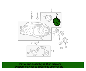 3C0-941-607-D - Headlight Bulb Cap 2006-2010 Volkswagen Passat ...