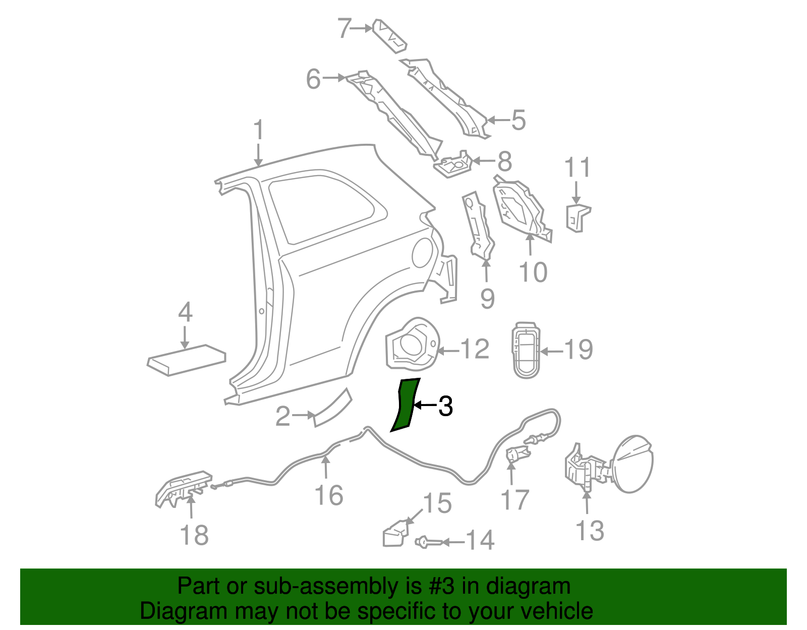 2007-2011 Toyota Yaris Quarter Panel Protector 58741-52190 | Toyota ...