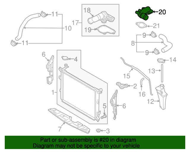 2009-2014 Hyundai Water Outlet 25670-3F300 | QuirkParts