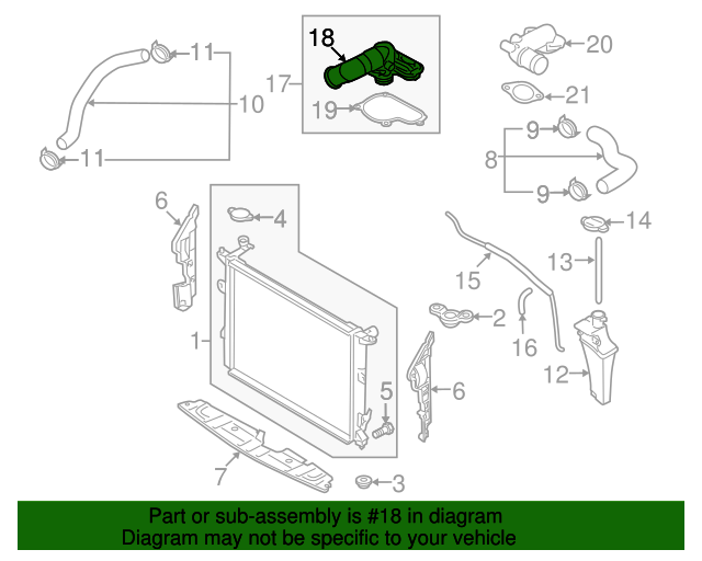2009-2014 Hyundai Water Inlet 25620-3F300 | OEM Parts Online
