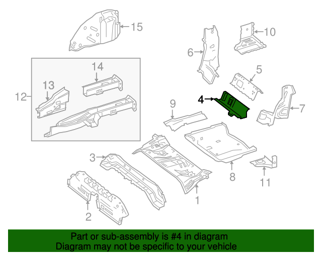 246-610-12-00 - Floor Pan Crossmember 2014-2020 Mercedes-Benz ...