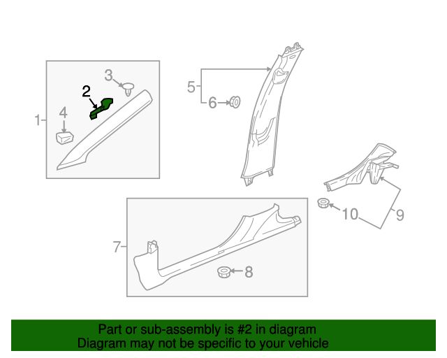 2016-2022 GM Windshield Pillar Trim Retainer 11603356 | GMPartsDirect.com