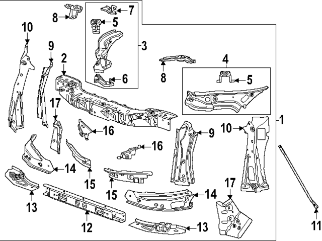 2023-2024 GM Radiator Support Panel 85525475 GM | GMPartsDirect.com