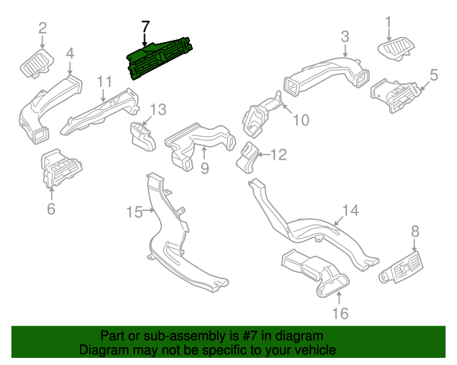 64-22-9-130-463 - Dashboard Air Vent 2007-2013 BMW | AutoNationParts.com