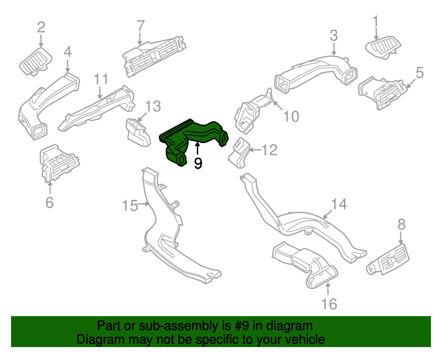 64226968447 - 2006-2013 BMW Heater Duct (64-22-6-968-447) | BMW of ...