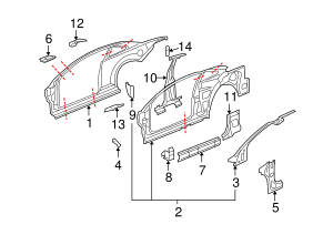 22698695 GM Rocker Outer Panel Reinforcement Brace | GM Parts Store