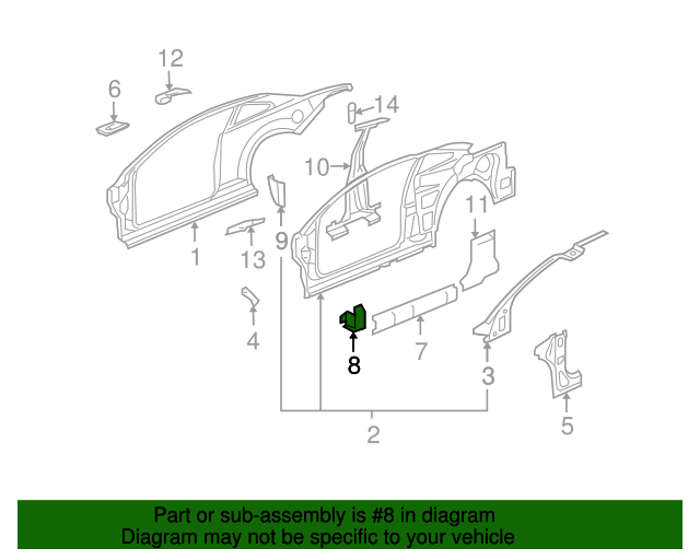 22698695 GM Rocker Outer Panel Reinforcement Brace | GM Parts Store