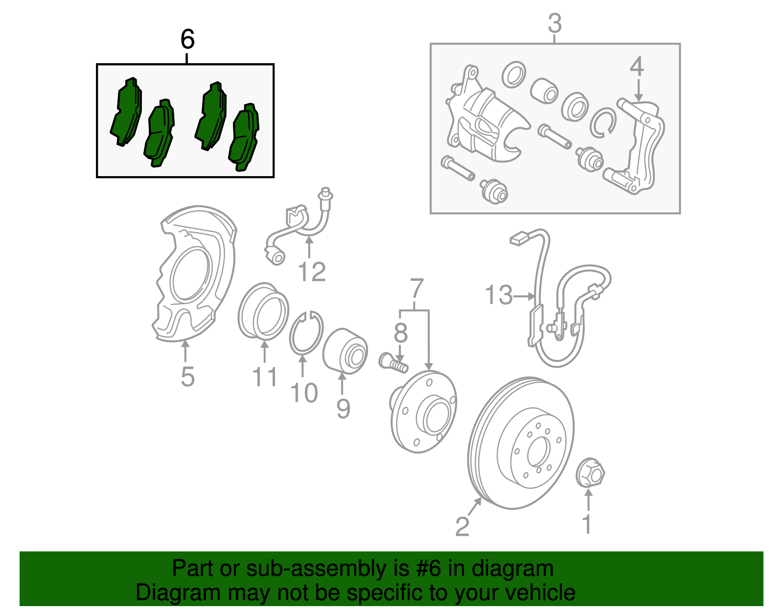 OEM Toyota Brake Pads Front For 2007-2011 Toyota - Part# 04465-06100 ...