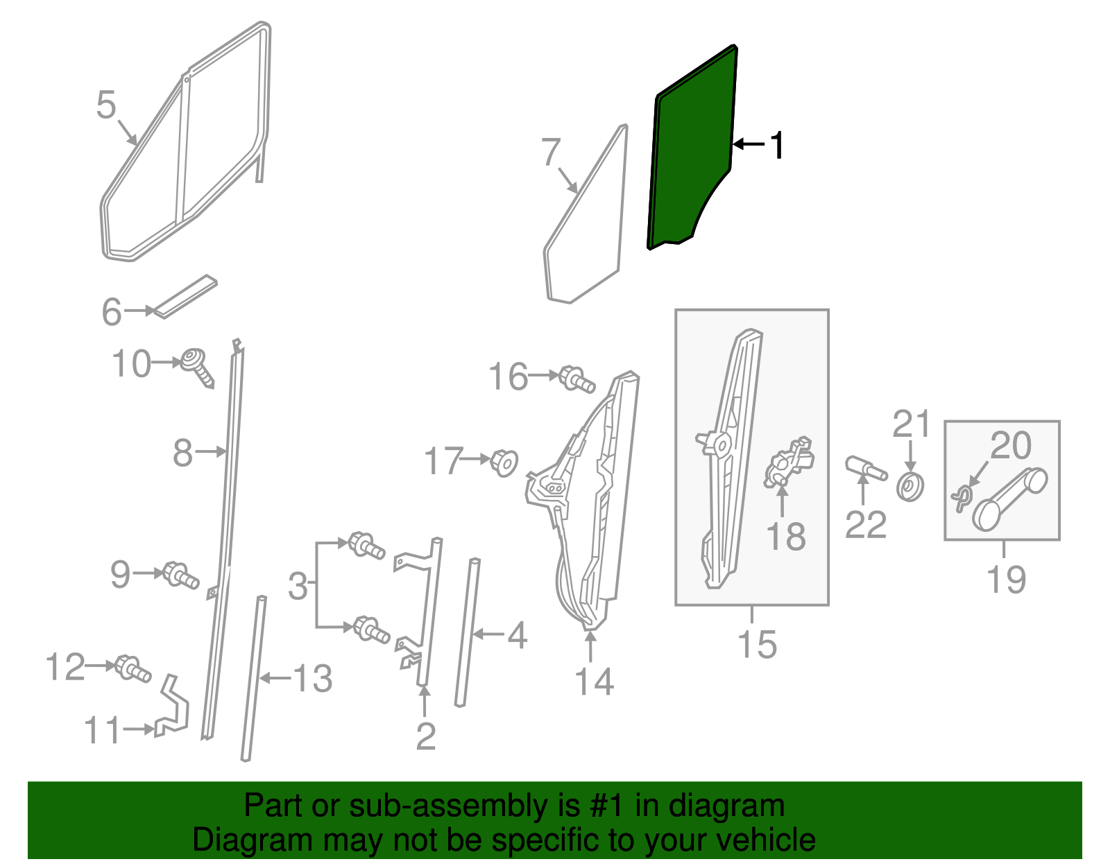 LK4Z-6121411-B - 2015-2024 Ford - Movable Glass | Ford OEM Parts Outlet