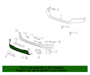 2014-2015 GMC Sierra 1500 Front Bumper Impact Bar Skid Plate 23252429 ...