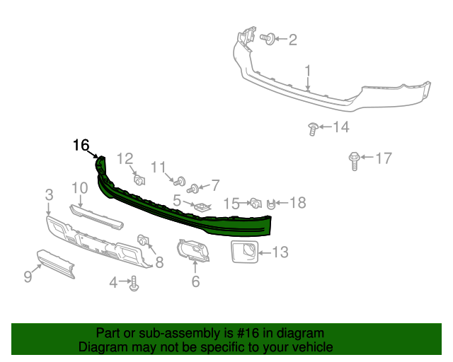 2014-2015 GMC Sierra 1500 Front Bumper Fascia Air Deflector 22764087 ...