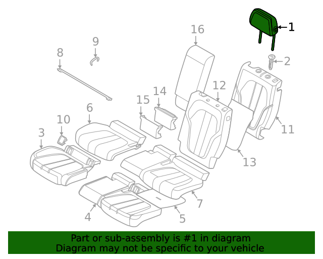 Genuine BMW 52-20-7-939-502 | Headrest, Outer | FREE Shipping on Most ...