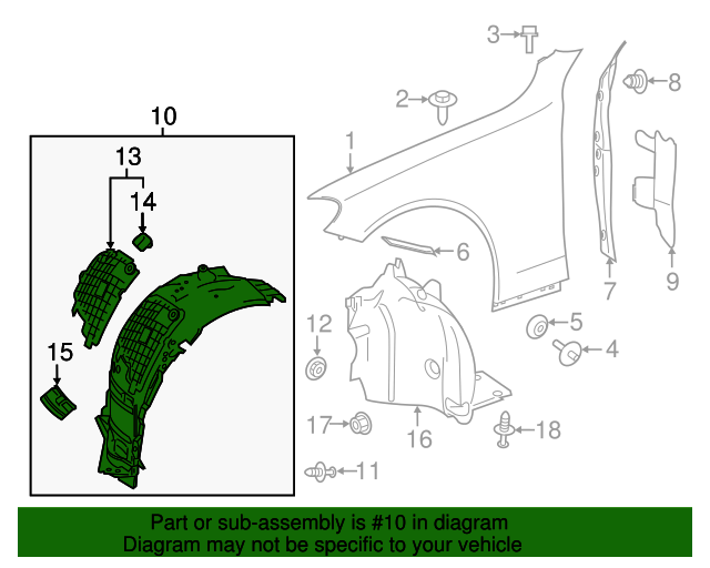 238-690-15-03 - Ft Fender Liner 2017-2023 Mercedes-Benz | Mercedes-Benz ...