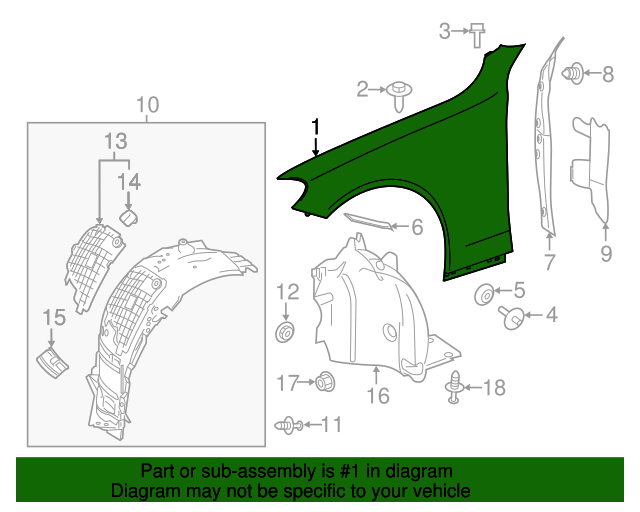 213-880-01-18 - Fender 2017-2023 Mercedes-Benz | Mercedes-Benz USA Parts