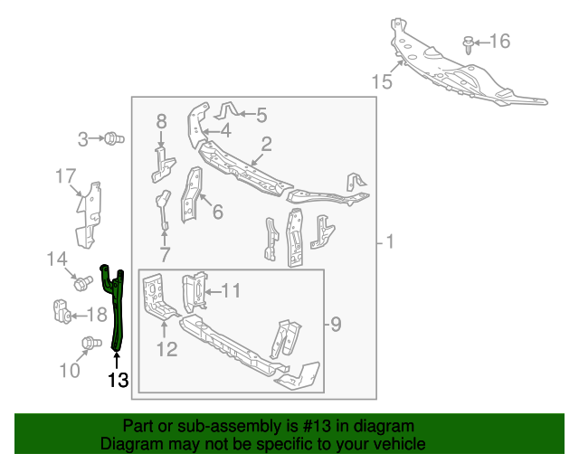 2007-2011 Toyota Camry Latch Support 53208-06020 | OEM Parts Online