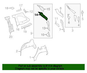61619-0E030 - Upper Reinforced - 2014-2019 Toyota Highlander | OEM ...