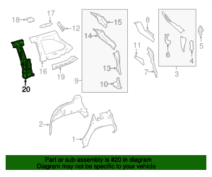 2014-2019 Toyota Highlander Pillar Reinforced 61712-0E903 | Ourisman ...
