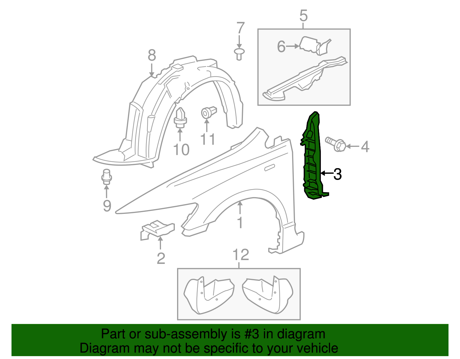 74155-SNA-A00 - 2006-2011 Honda Civic - Enclosure L Front Fender ...